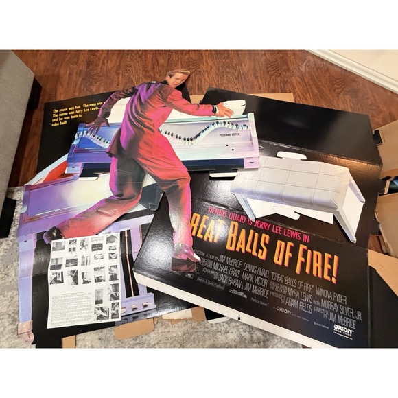 Art | Vintage Great Balls Of Fire 199 Cardboard Standee Dennis Quaid ...